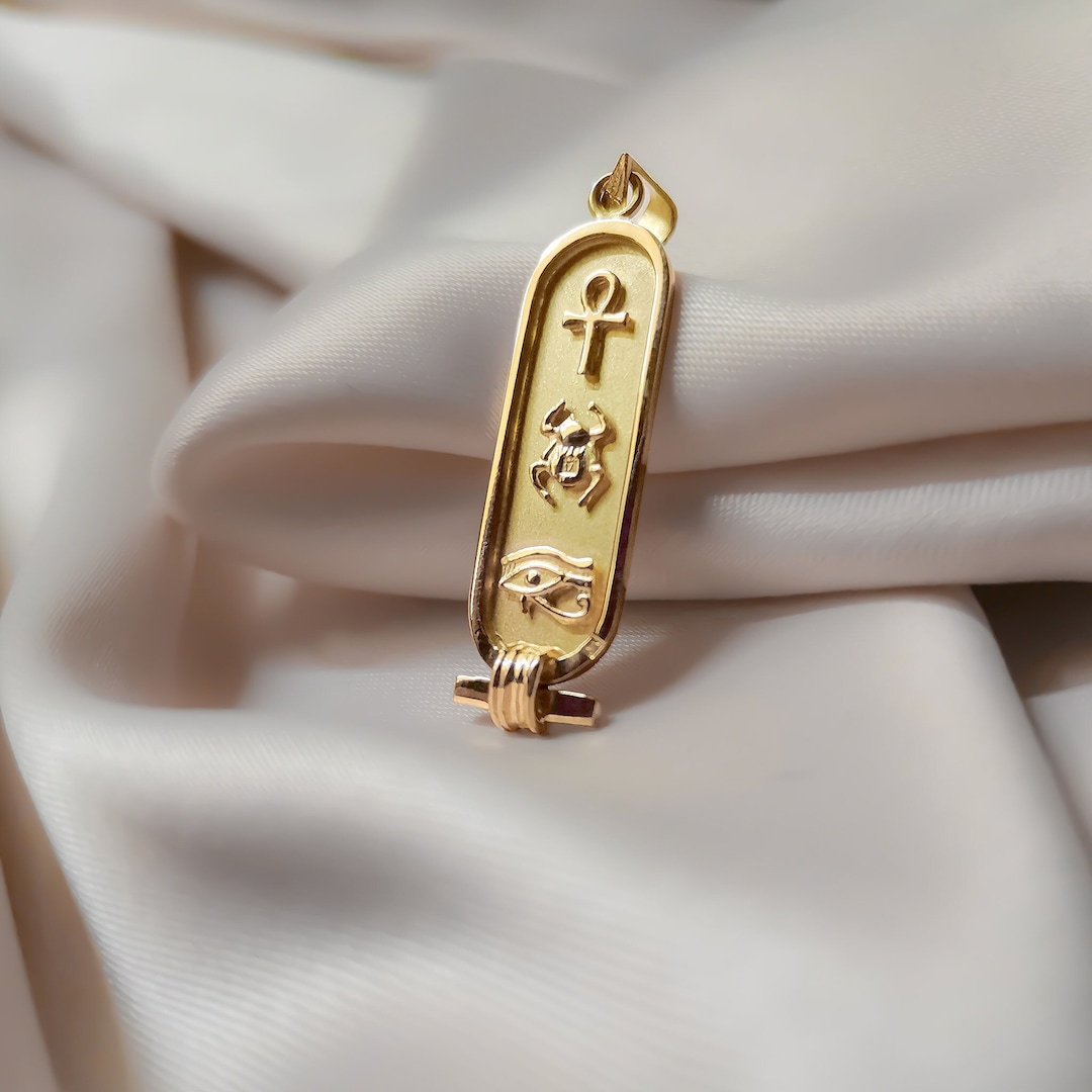 18K Gold Cartouche, Custom Made Cartouche Pendant, Egyptian ...