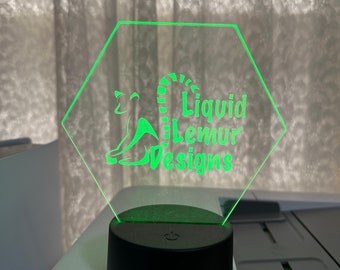 Custom LED Light Base & Custom Laser-etched Acrylic Sign With - Etsy
