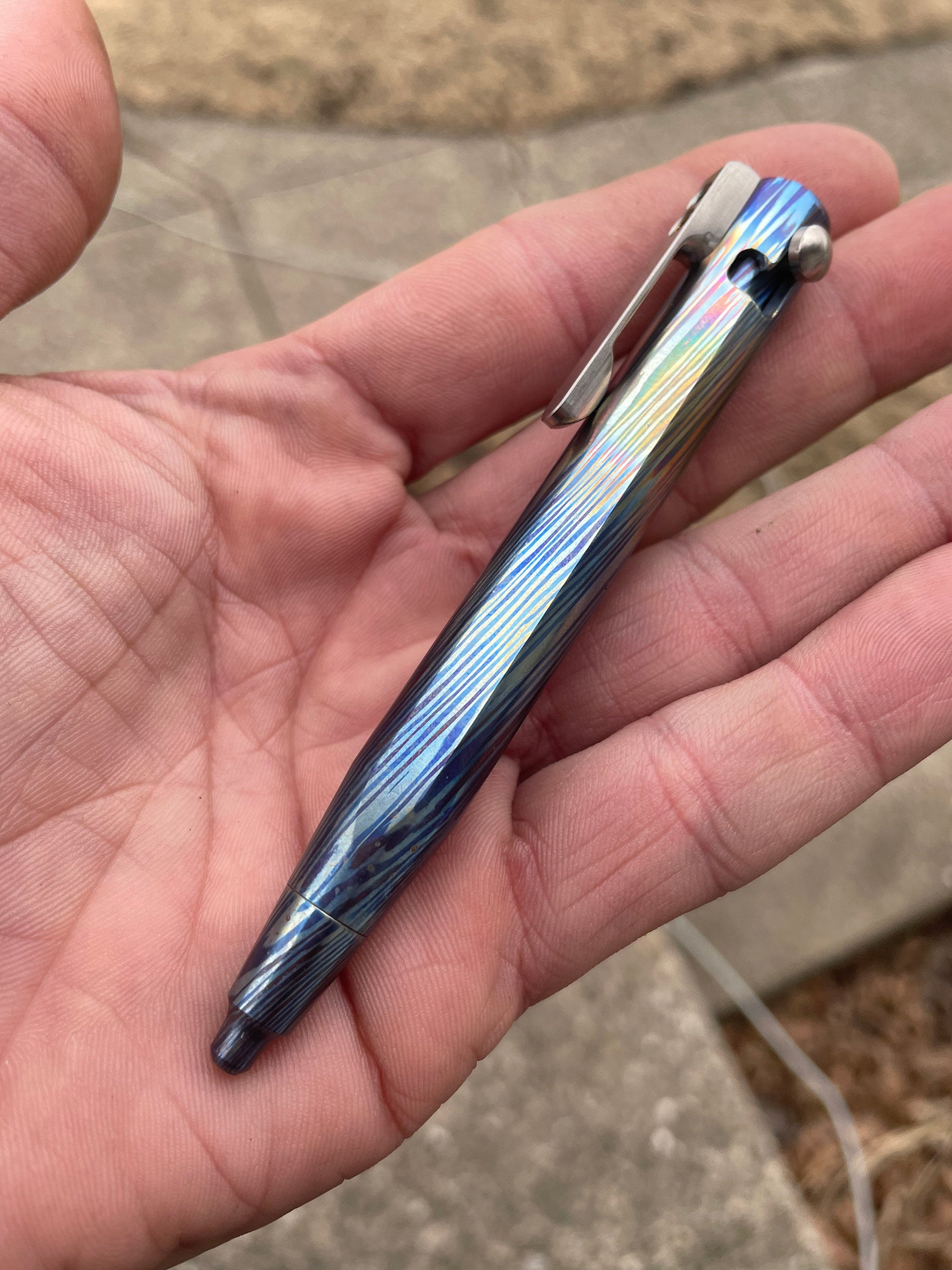 timascus tip/bolt with Titanium Ti-Angle EDC pen Papercraft ...