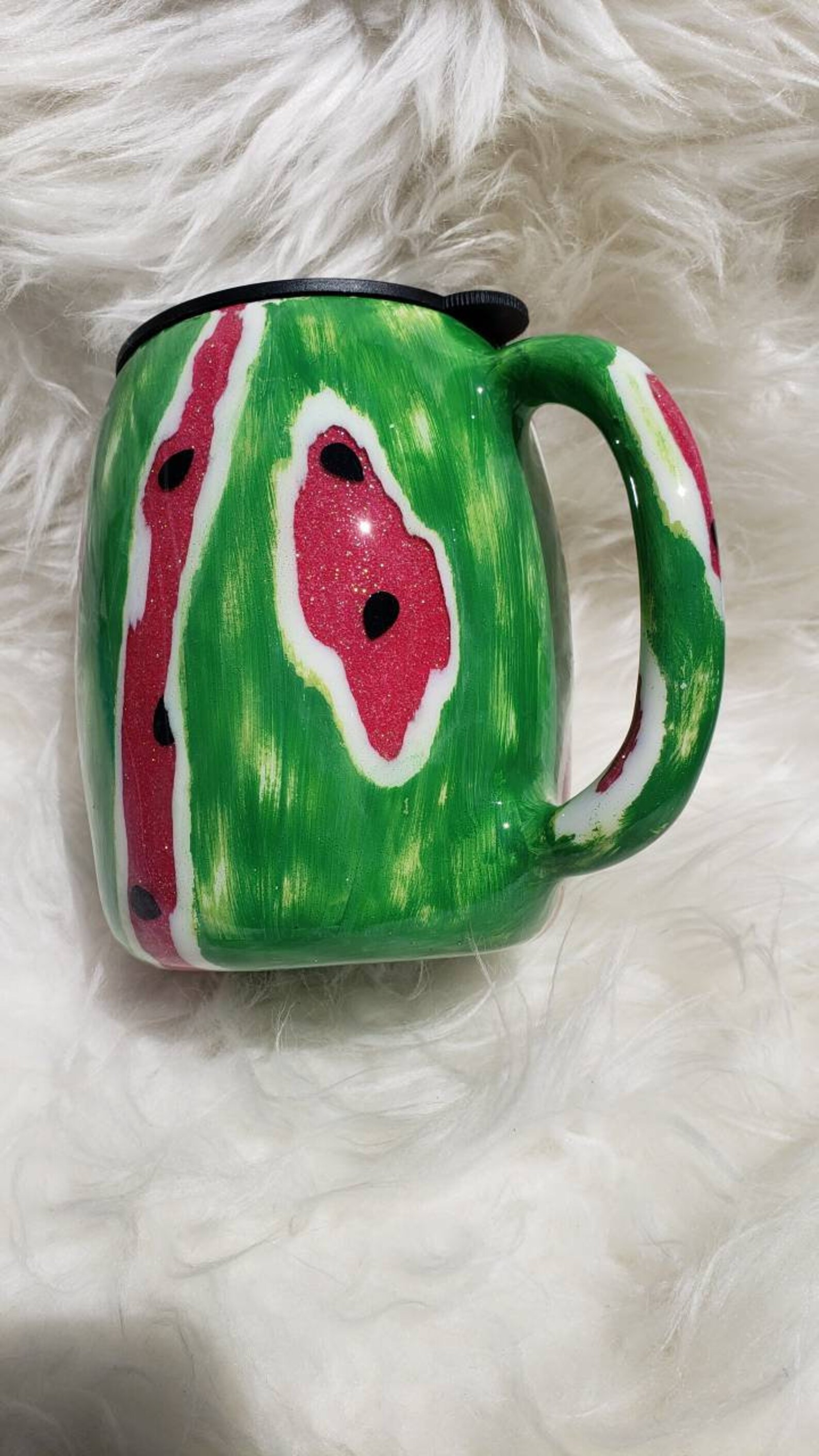 Watermelon tumbler coffee mug glitter cup stainless steel | Etsy