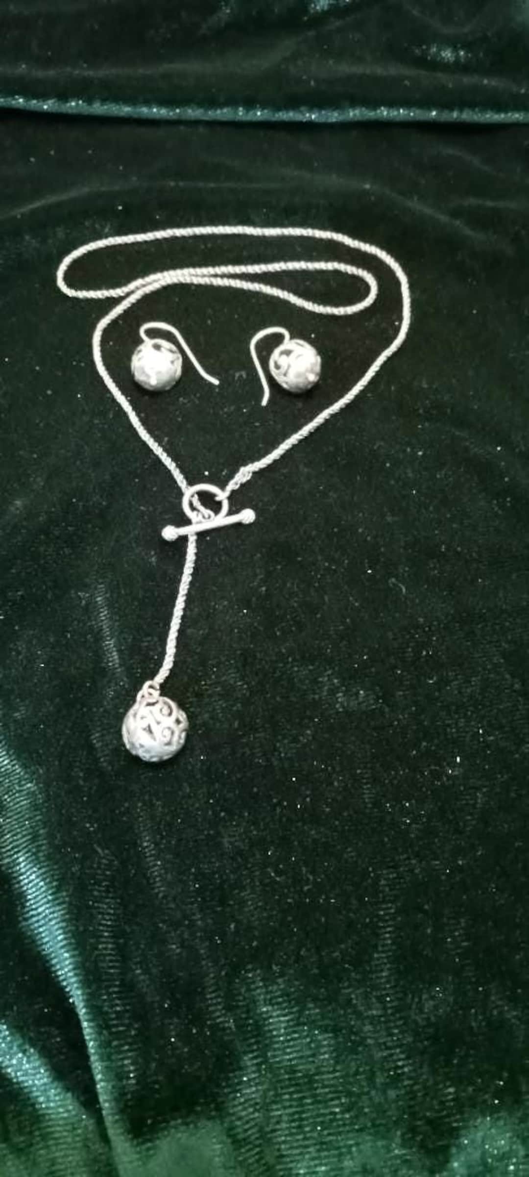 Silver Necklace and Earring Set - Etsy