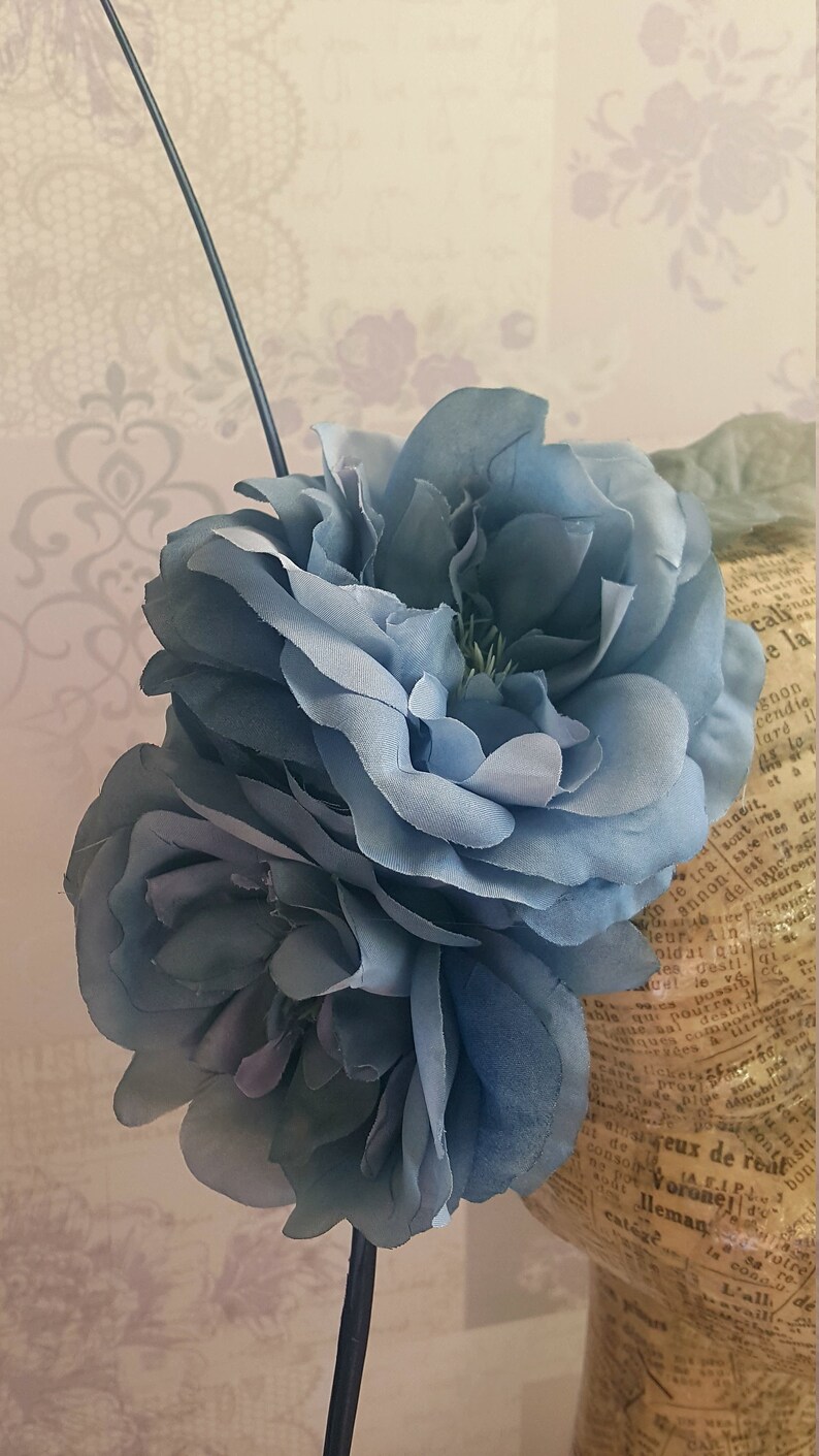 Ophelia Wedgewood Blue Rose and Butterfly Fascinator. Perfect for ...