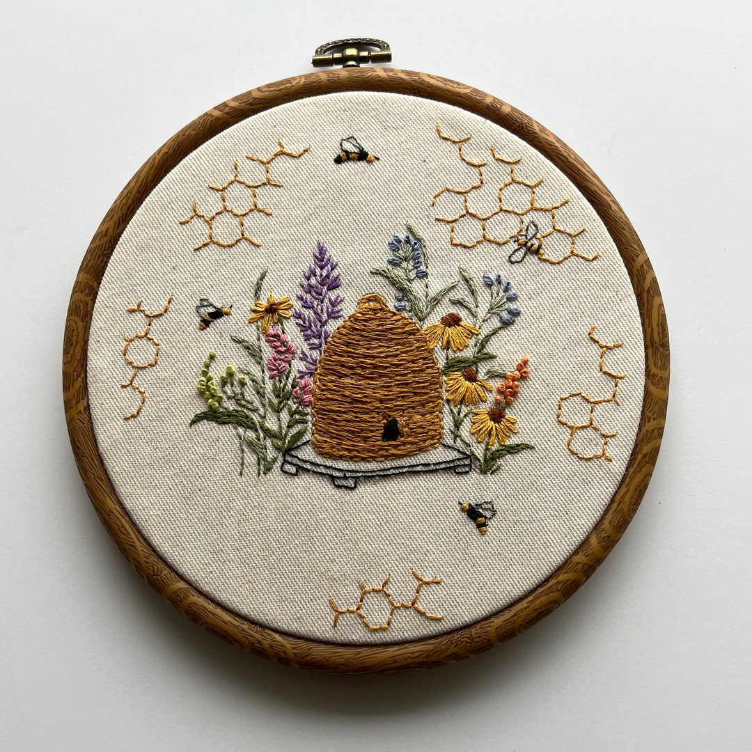Honey Bee Embroidery Kit for Beginners. Easy Bumblebee Embroidery Home ...