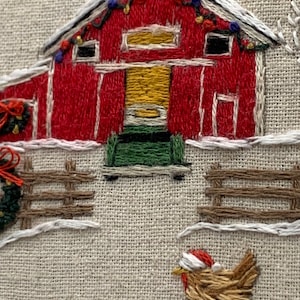 Hand Embroidery Pattern PDF Winter Barn for Christmas Embroidery ...