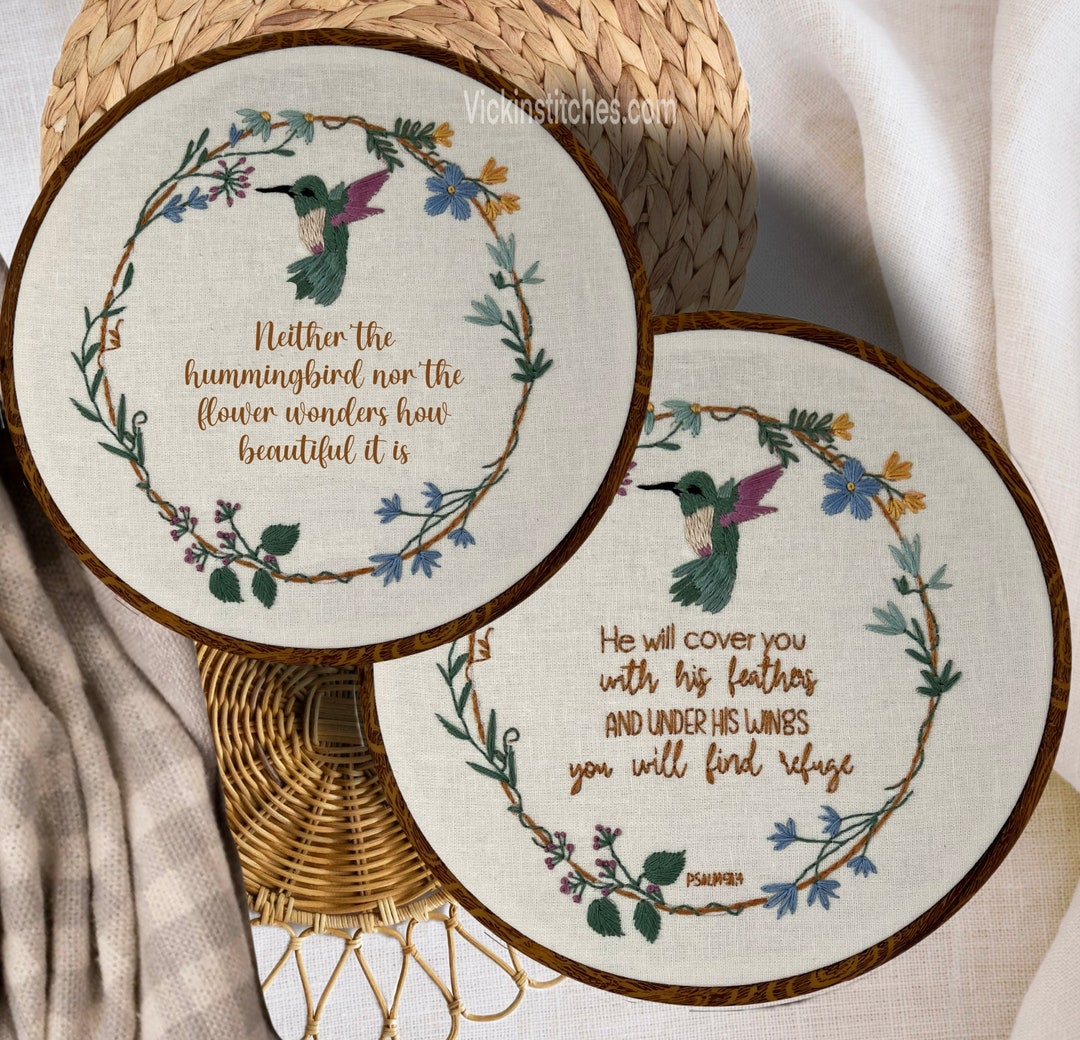 Hummingbird Embroidery Kit for Beginners . Christian DIY Hummingbird ...