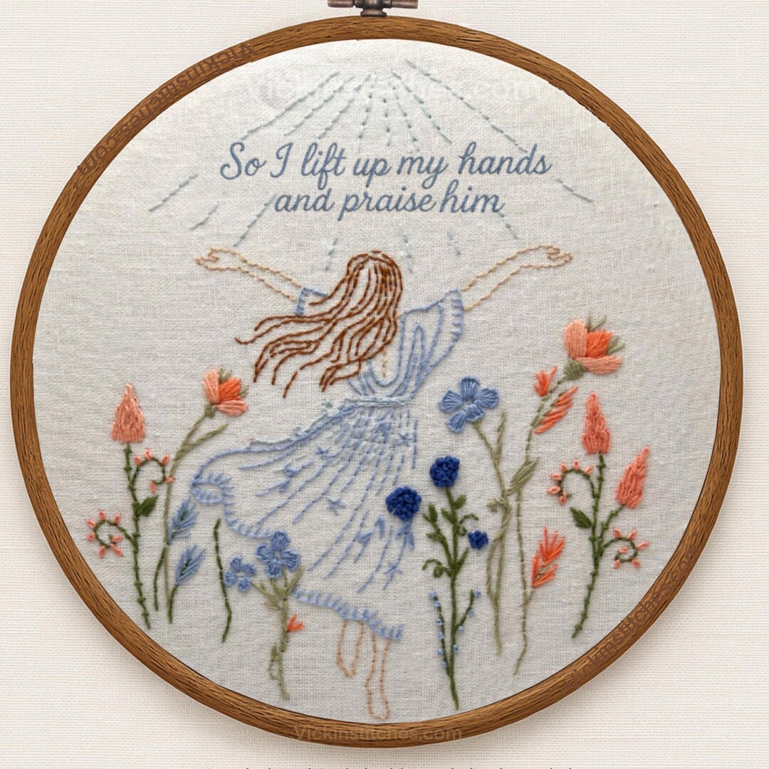 Lift up My Hands Embroidery Kit – Floral Praise Design - Etsy