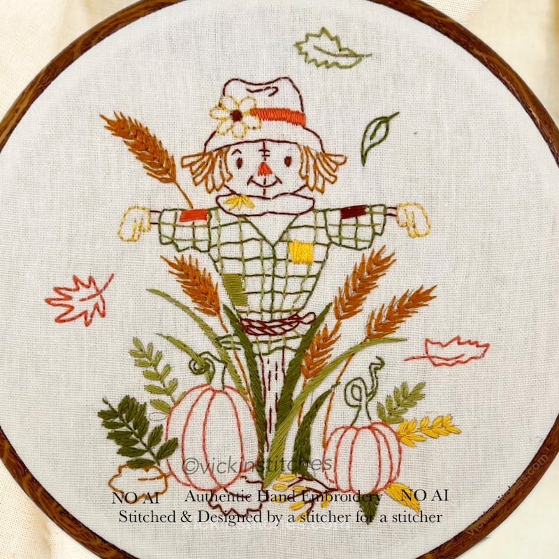 Scarecrow Embroidery - Etsy