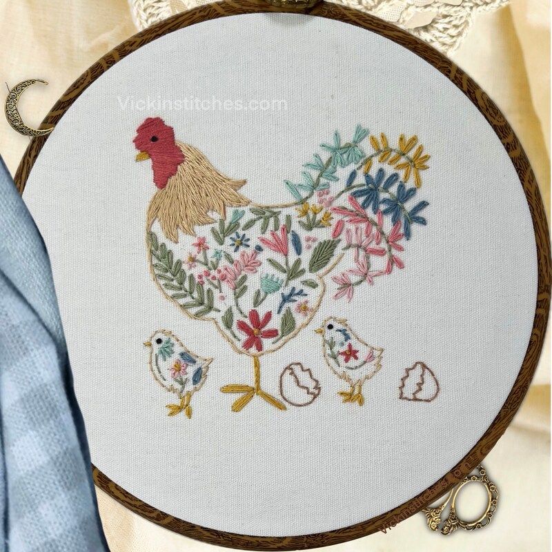 Chicken Embroidery - Etsy