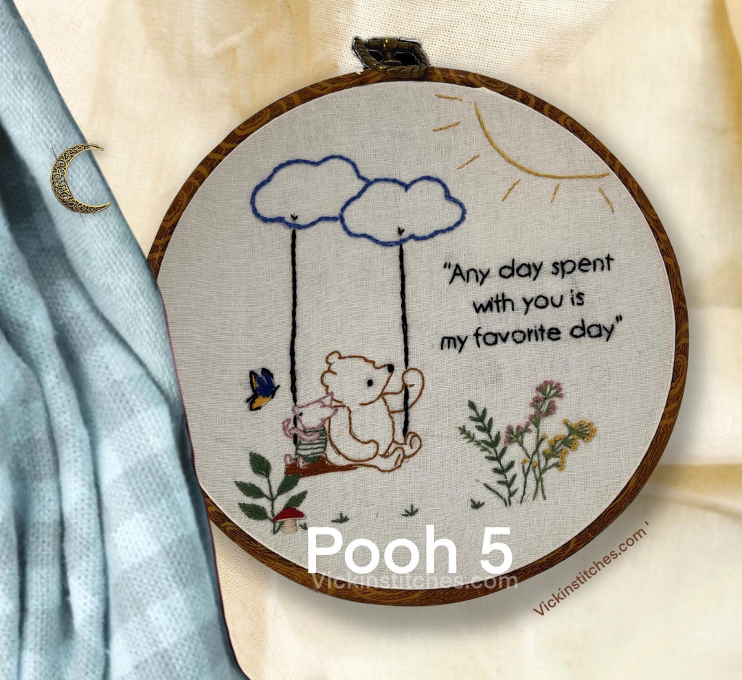 Winnie the Pooh Embroidery. Pooh Wall Decor for Kids Room. Cross-stitch ...