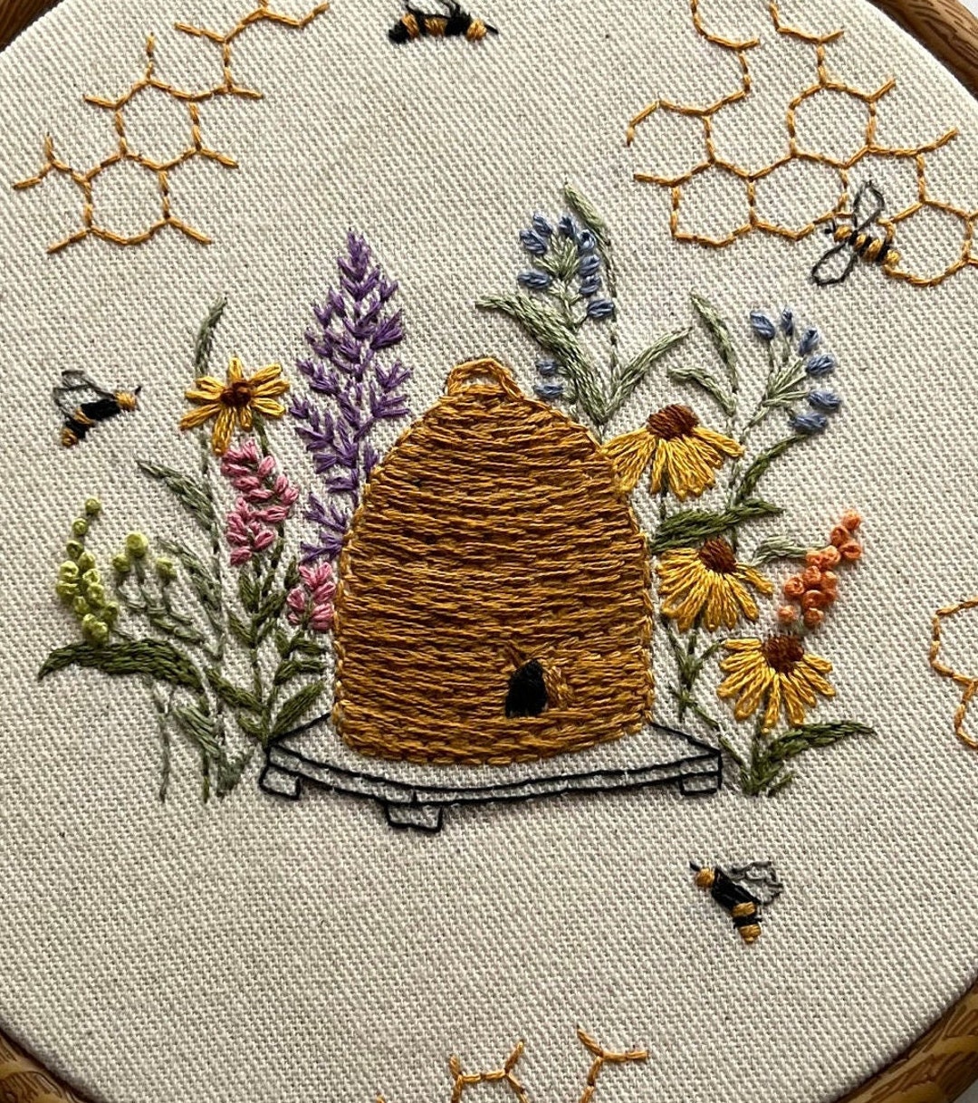 Honey Bee Embroidery Kit for Beginners, Easy Bumblebee Embroidery Home ...