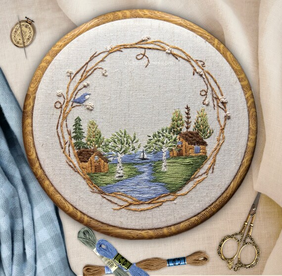 Lake Vacation Embroidery Designs Kazuko Aoki Stitch Travel Embroidery