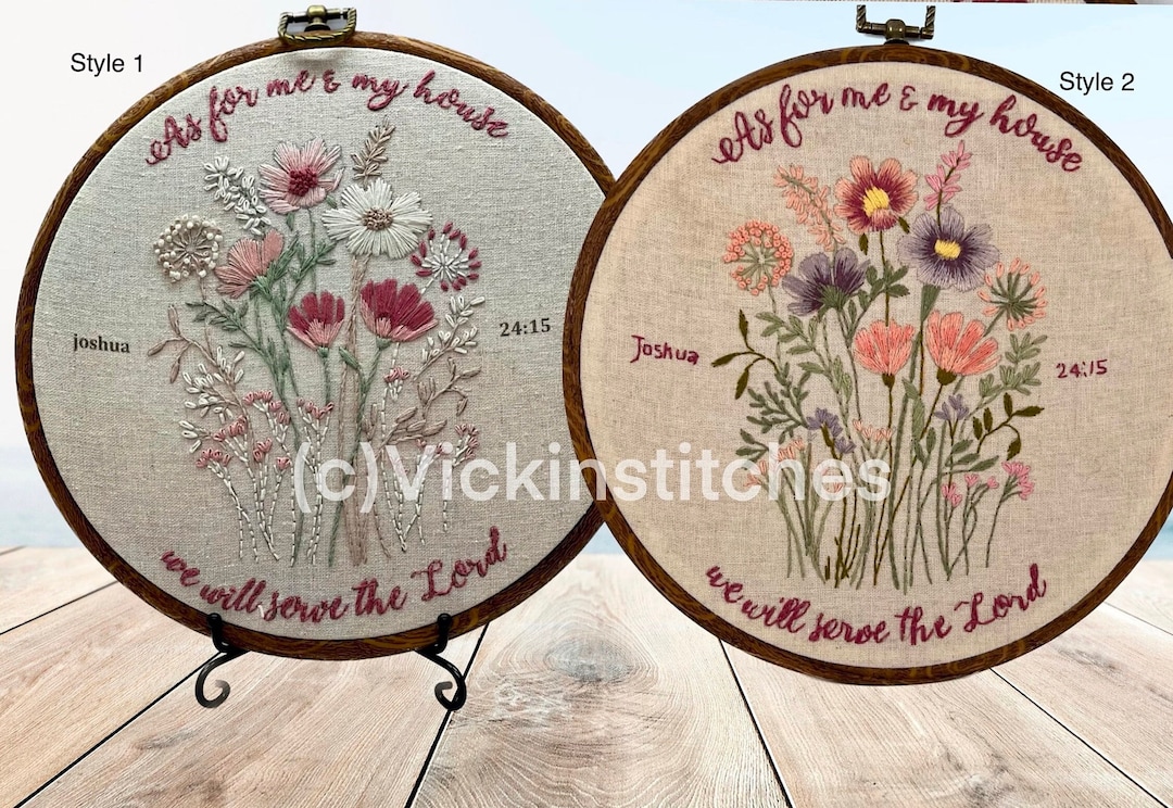 Christian Embroidery Kit for Beginners DIY Wall Decor. Floral Hand ...