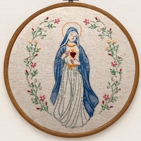 Holy Family Embroidery Pattern, Christian Home Decorations, Catholic ...
