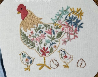 Chicken Cross Stitch - Etsy