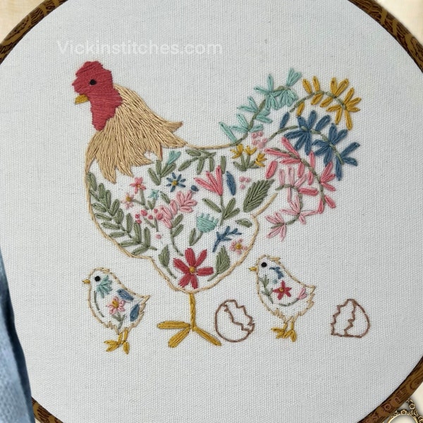 Chicken Embroidery - Etsy