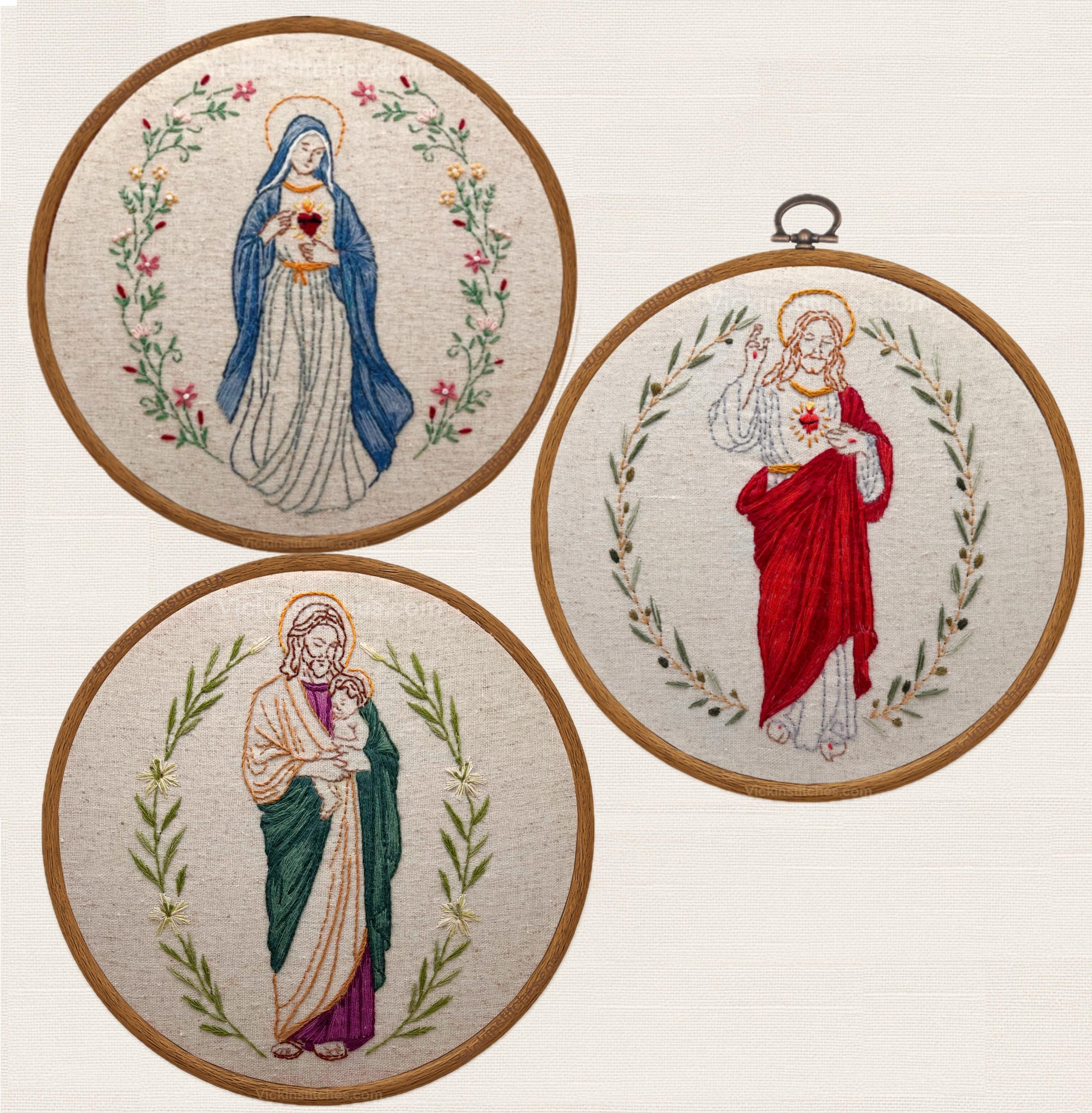 Holy Family Embroidery Kit Collection, Holy Mother Mary, Jesus , St ...