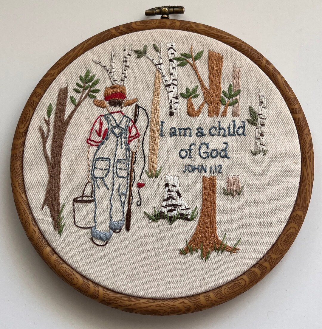 Child of God Embroidery Design: Boy Fishing Pattern (digital Download ...
