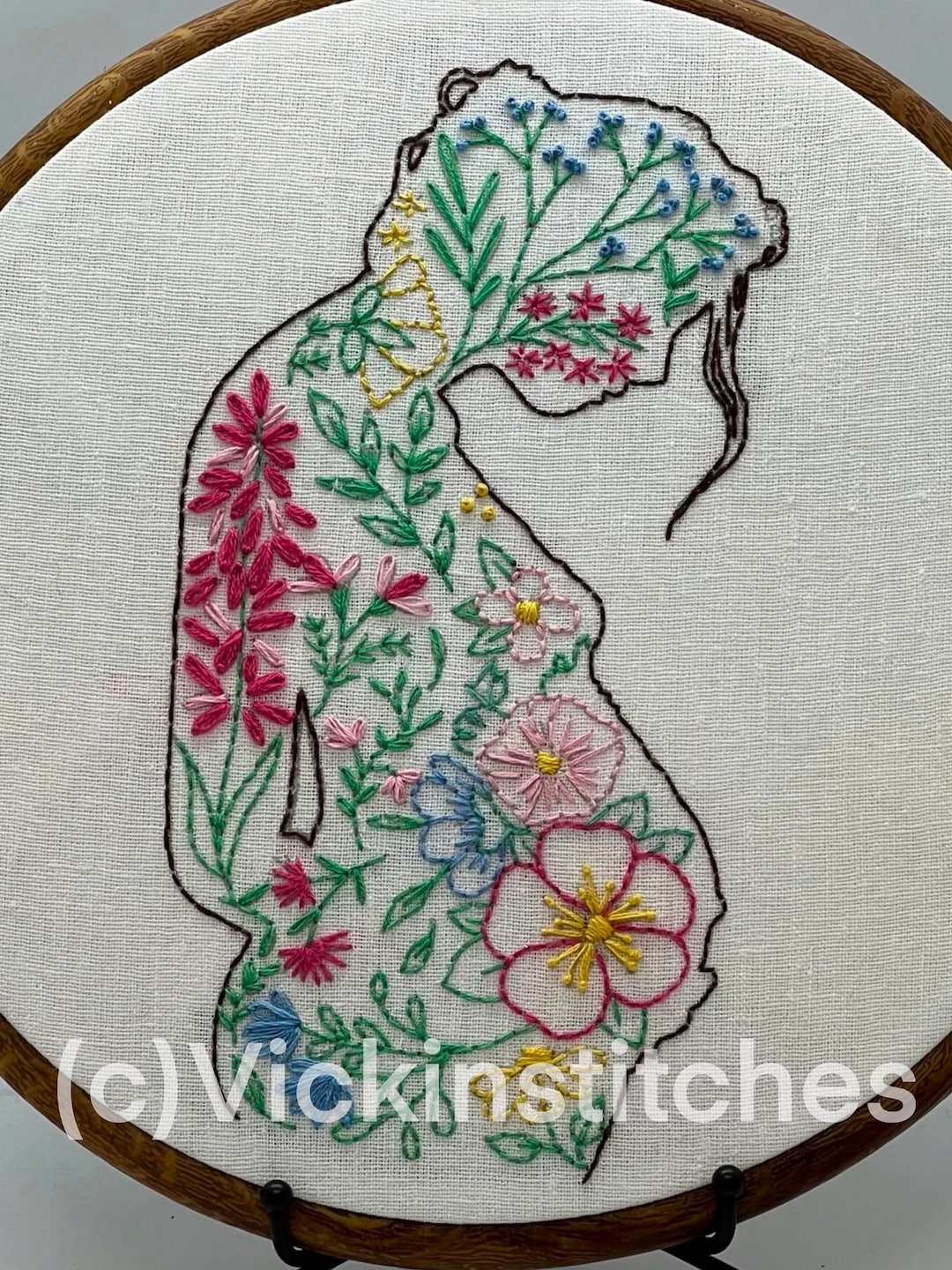 Pregnant New Mother Baby Shower Floral Hand Embroidery Kit for ...