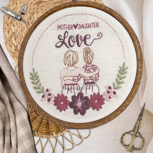 Mother Daughter Embroidery Kit - Etsy