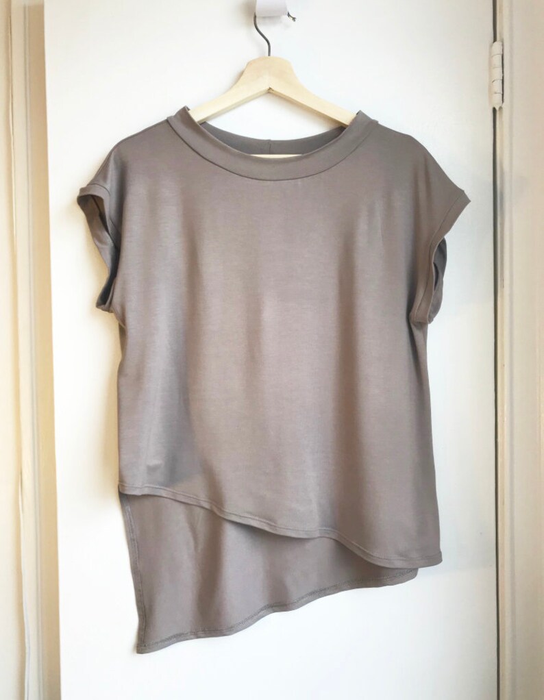 Novice Top // Asymmetrical Tee / Relaxed Fit Tee / Bamboo - Etsy