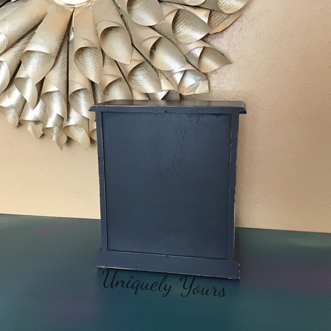 Distressed Navy Jewelry Box Classic Dresser Top Modern | Etsy