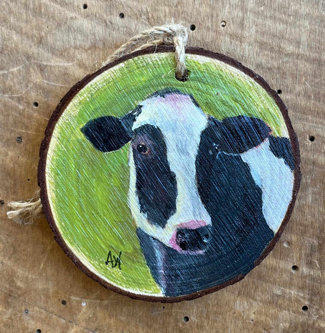 Hand Painted Cow Ornament .... Moooooo - Etsy