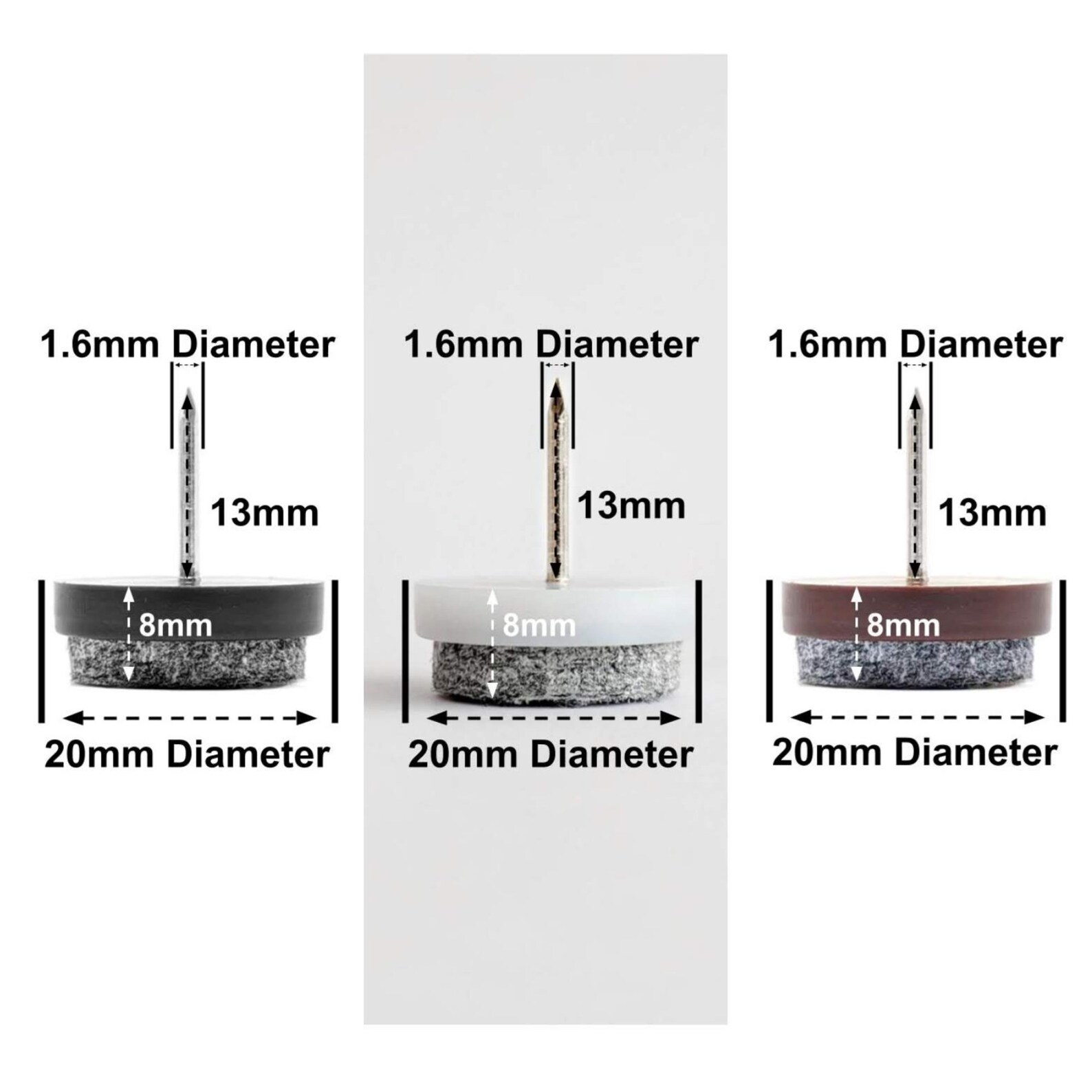 Nail on Felt Glides 17mm, 20mm, 24mm, 28mm - Made in Germany - Etsy