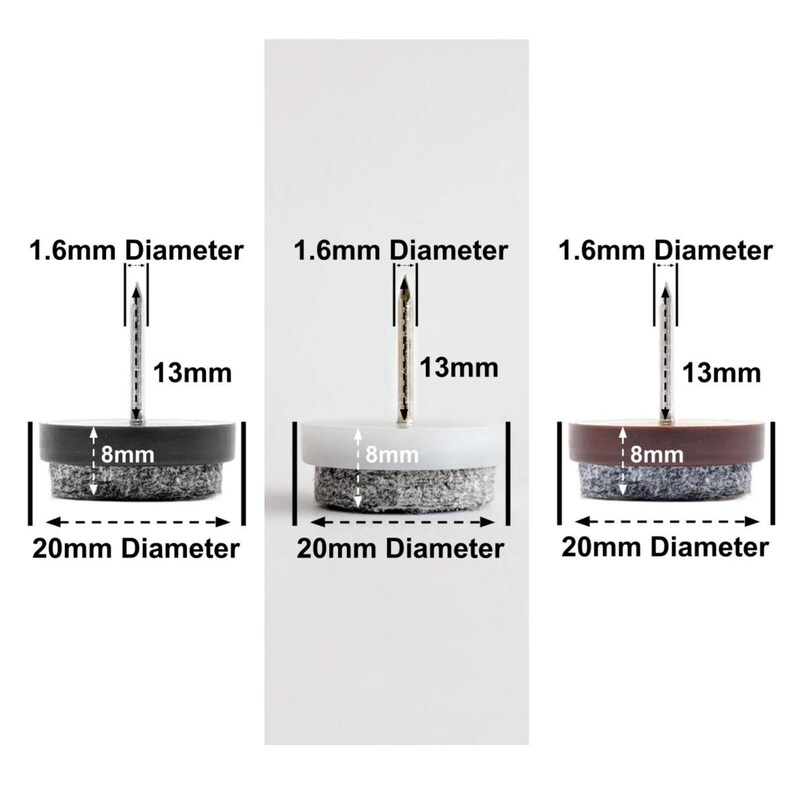 Nail on Felt Glides 17mm, 20mm, 24mm, 28mm Made in Germany - Etsy