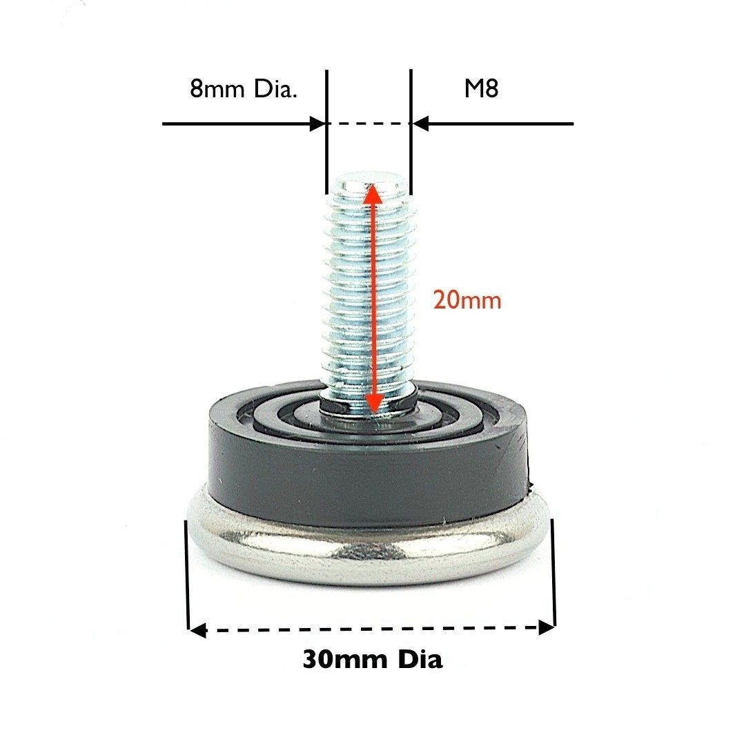 Screw on M6 M8 M10 Furniture Feet Stainless Steel Made in - Etsy UK