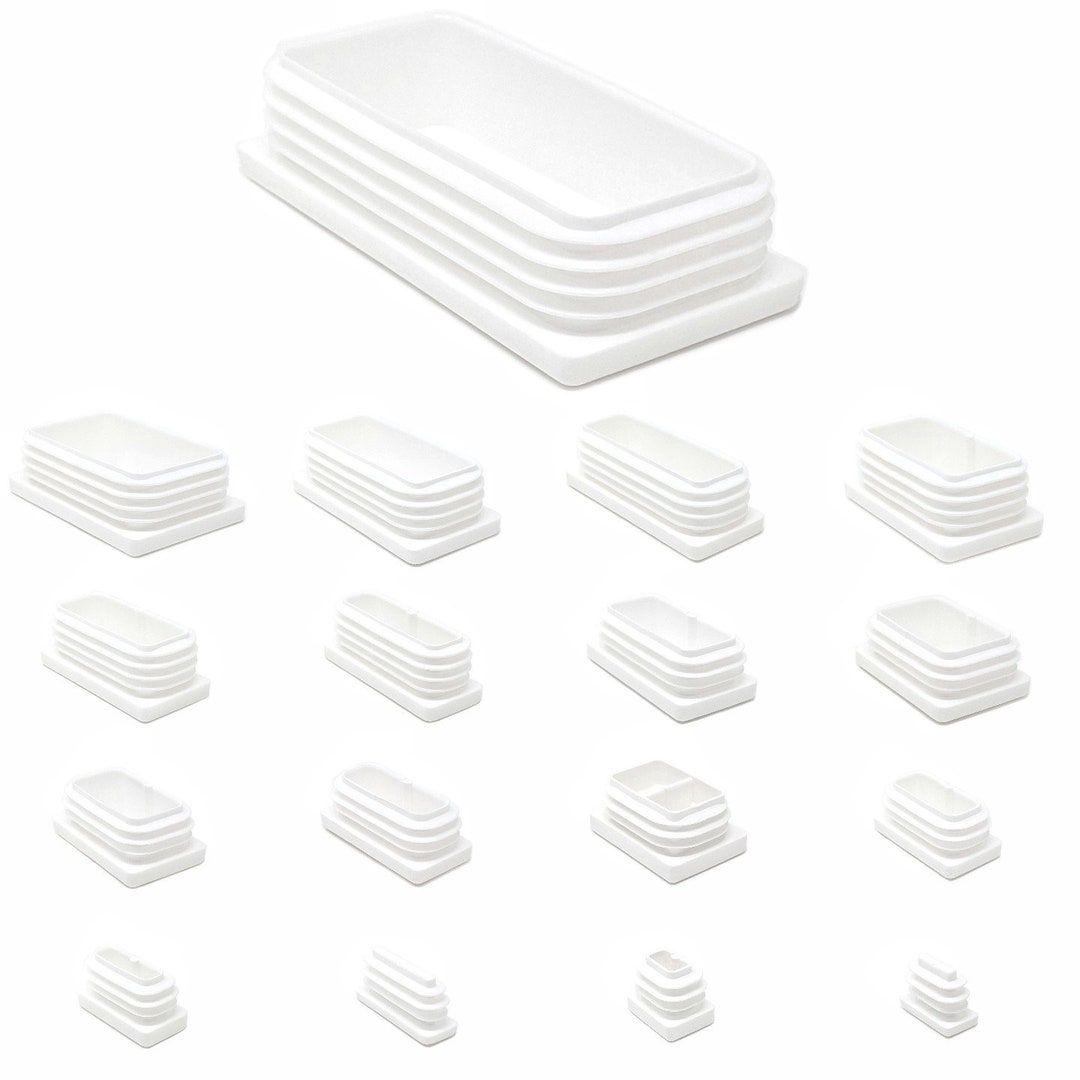 White Rectangular Plastic End Caps Made in Germany - Etsy