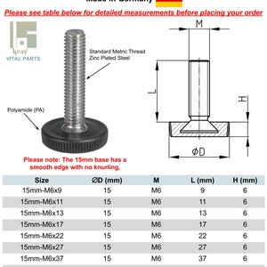 Adjustable Feet Low Profile Available in M5 & M6, Made in Germany - Etsy