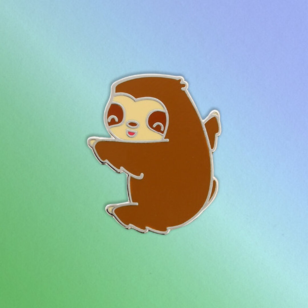 Baby Sloth Enamel Pin Badge - Etsy