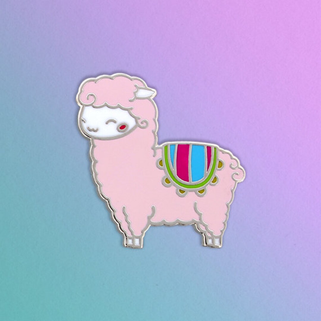Baby Pink Llama Enamel Pin Badge - Etsy