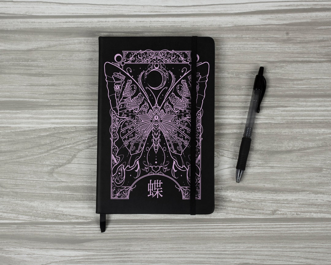 Cryptic Butterfly Black A5 Hard Cover Notebook - Etsy