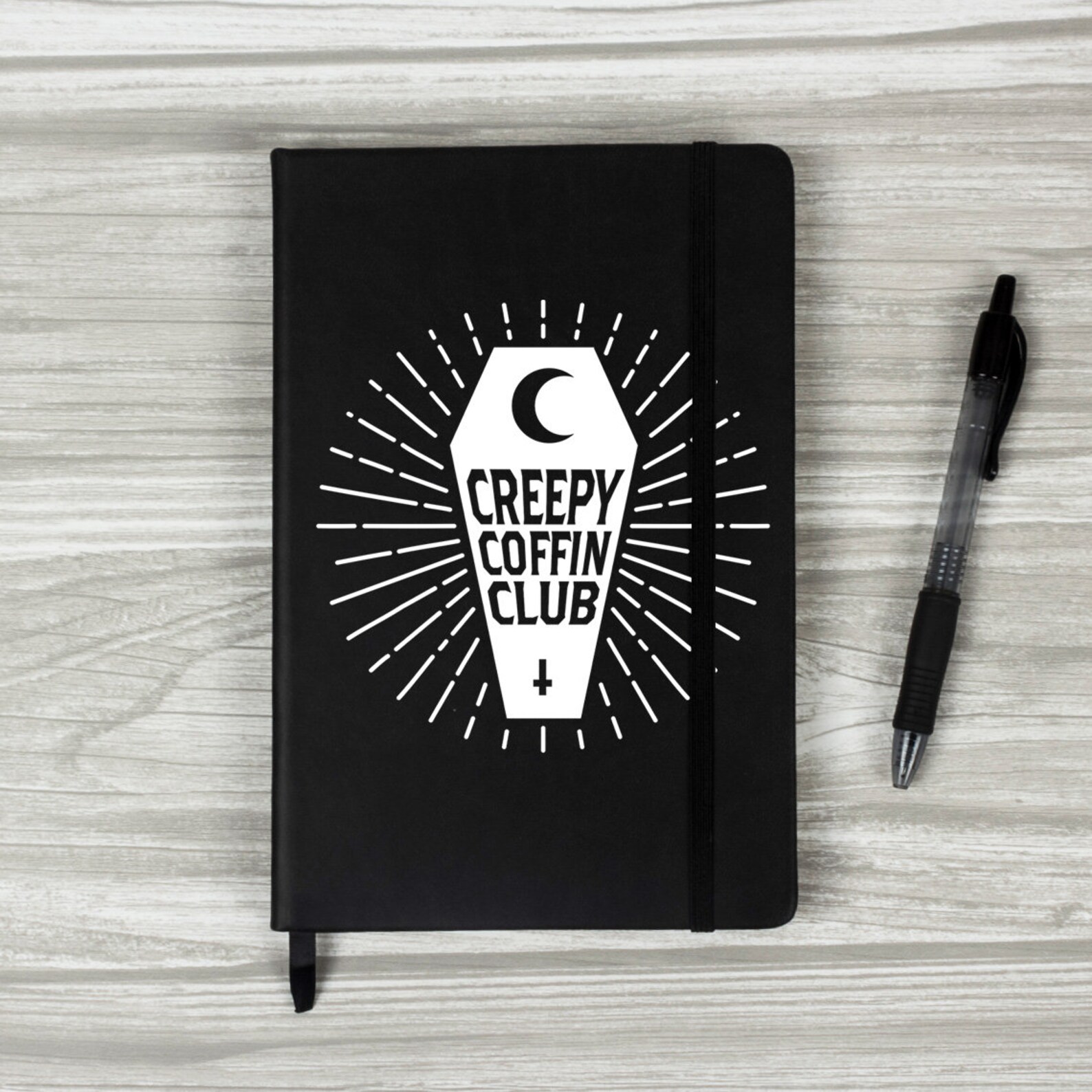 Creepy Coffin Club Black A5 Hard Cover Notebook - Etsy UK