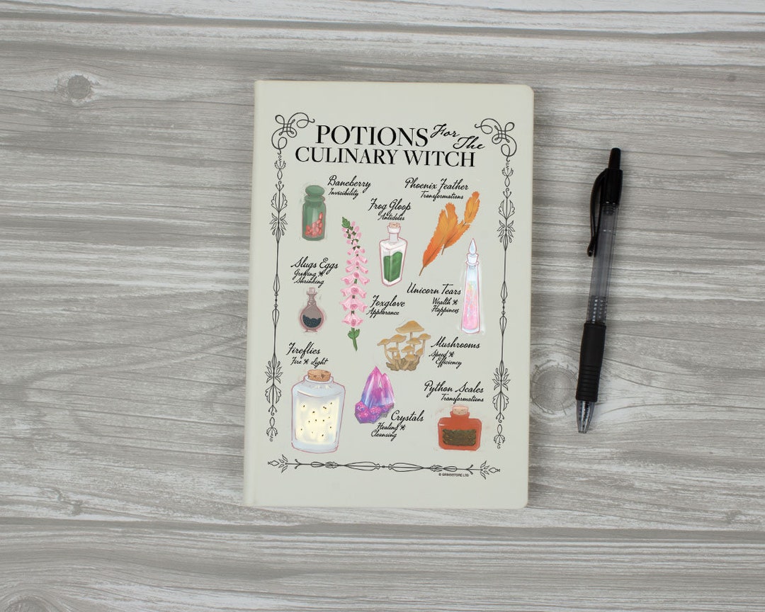 Potions for the Culinary Witch Cream A5 Hard Cover Notebook - Etsy