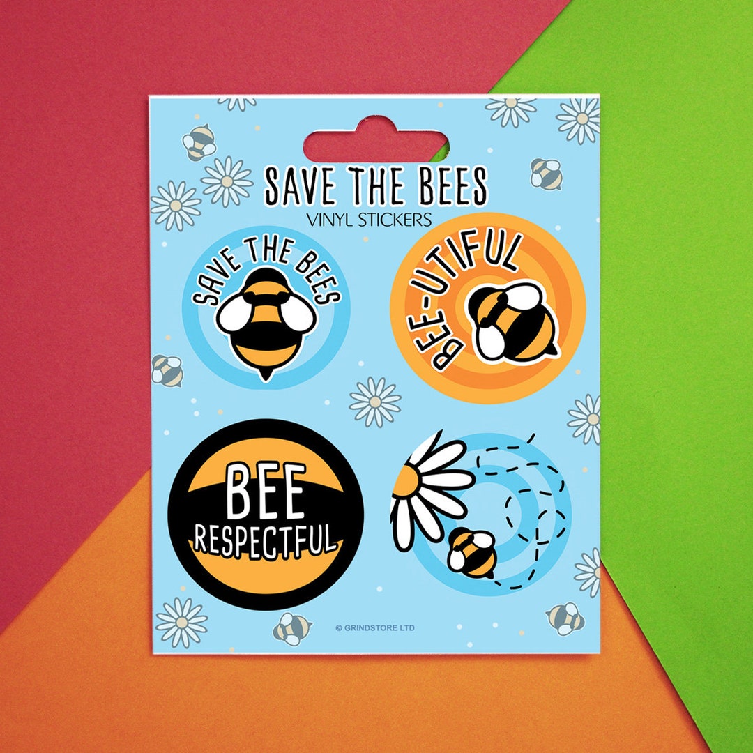 Save the Bees Vinyl Sticker Set - Etsy