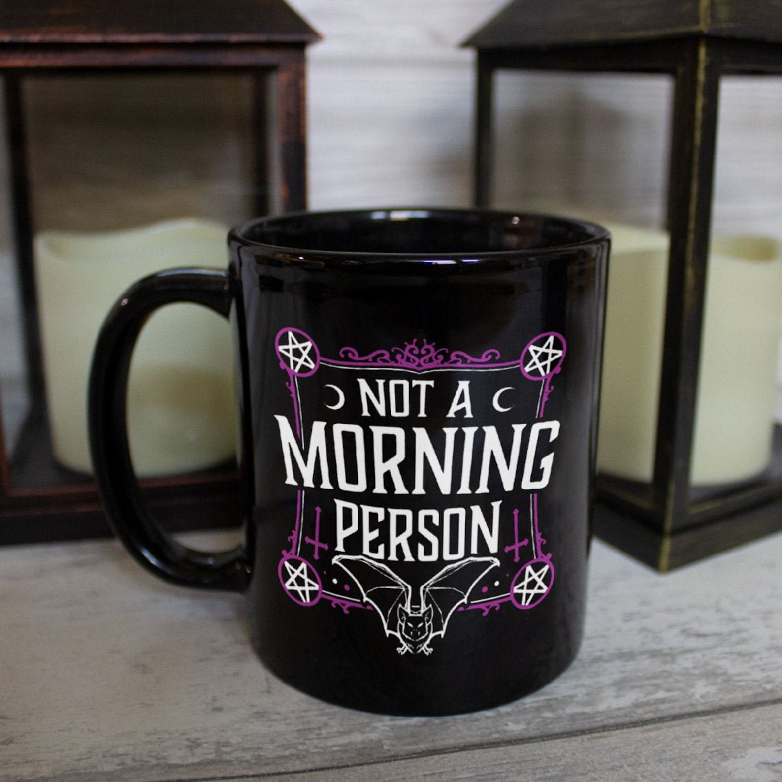 Not A Morning Person Black Mug - Etsy UK