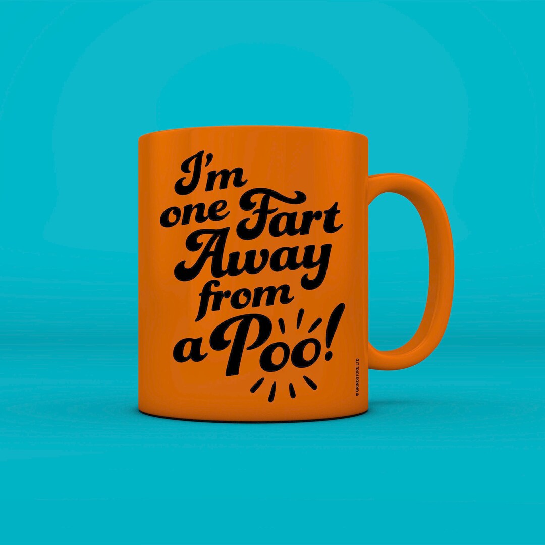 I'm One Fart Away From A Poo Orange Neon Mug - Etsy