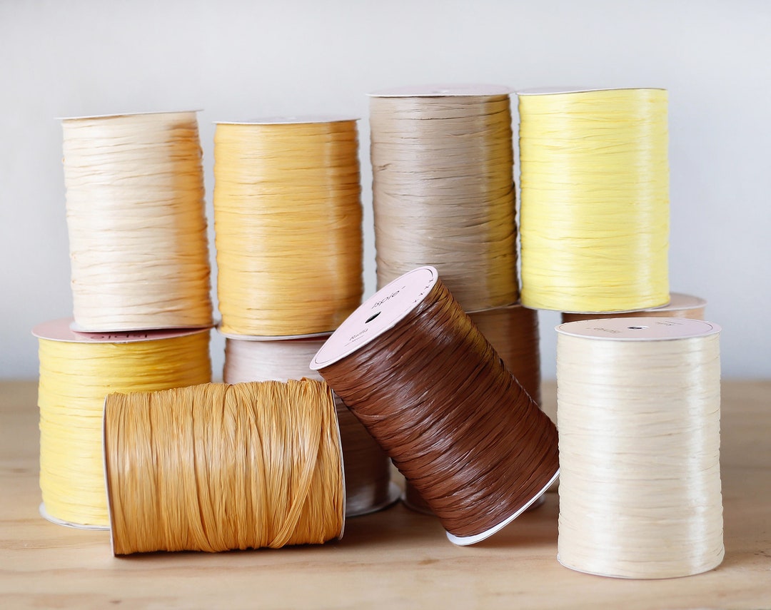 ISPIE Raffia Yarn – 100% Plant Cellulose Fiber - 250m, Shades of Yellow ...
