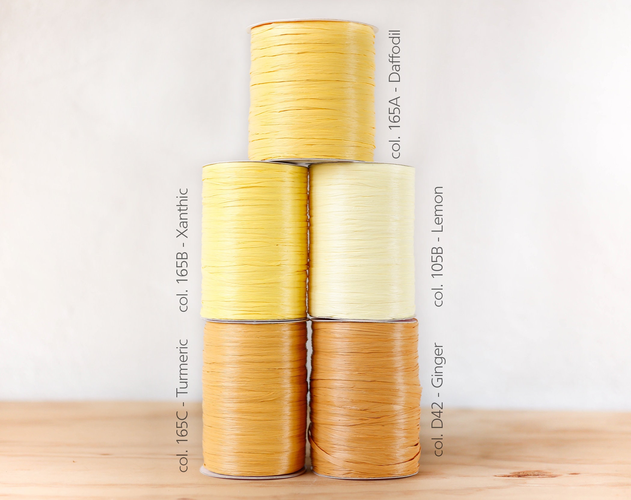 ISPIE Raffia Yarn – 100% Plant Cellulose Fiber - 250m, Shades of Yellow ...