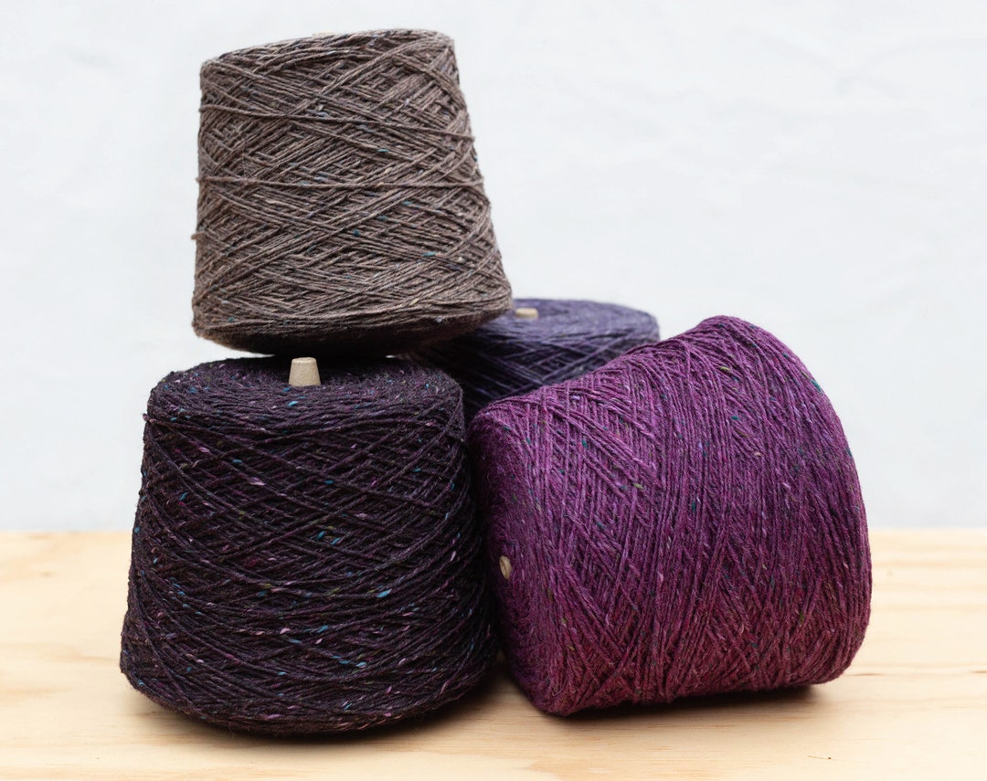 Kilcarra Tweed – 100% Pure Wool - on Cone - Shades of Purple - Etsy