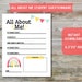 First Day of School Questionnaire Back to School Printable All About Me ...