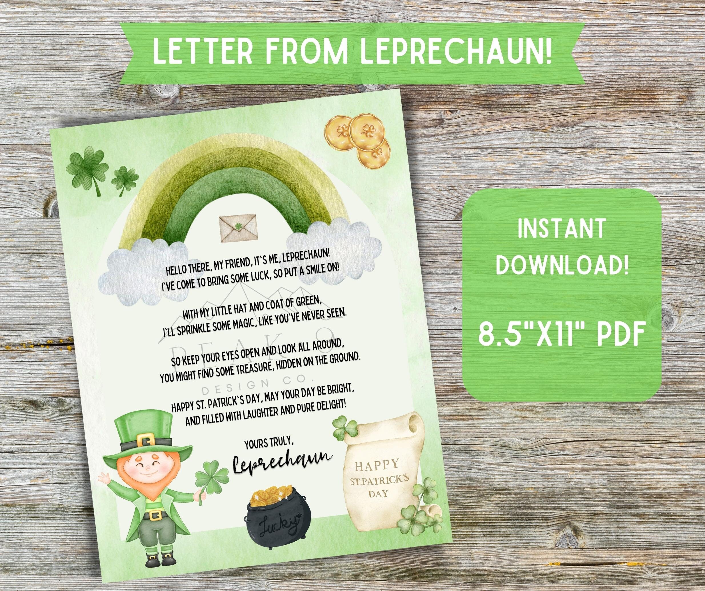 Leprechaun Letter to Child | Letter From Leprechaun | St. Patrick's Day ...