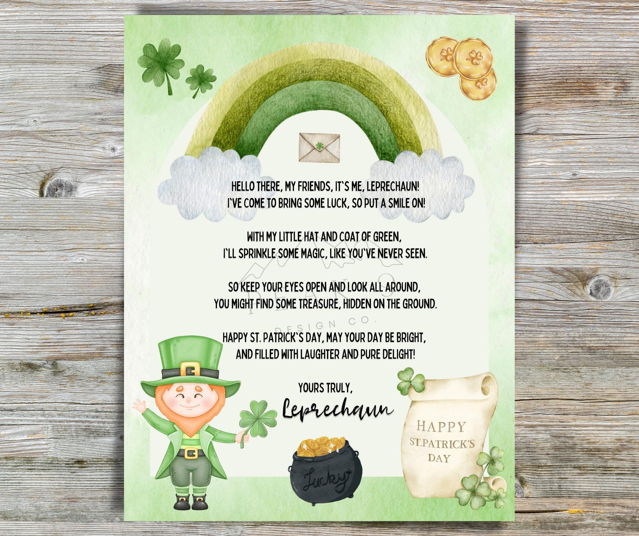 Leprechaun Letter to Child | Letter From Leprechaun | St. Patrick's Day ...