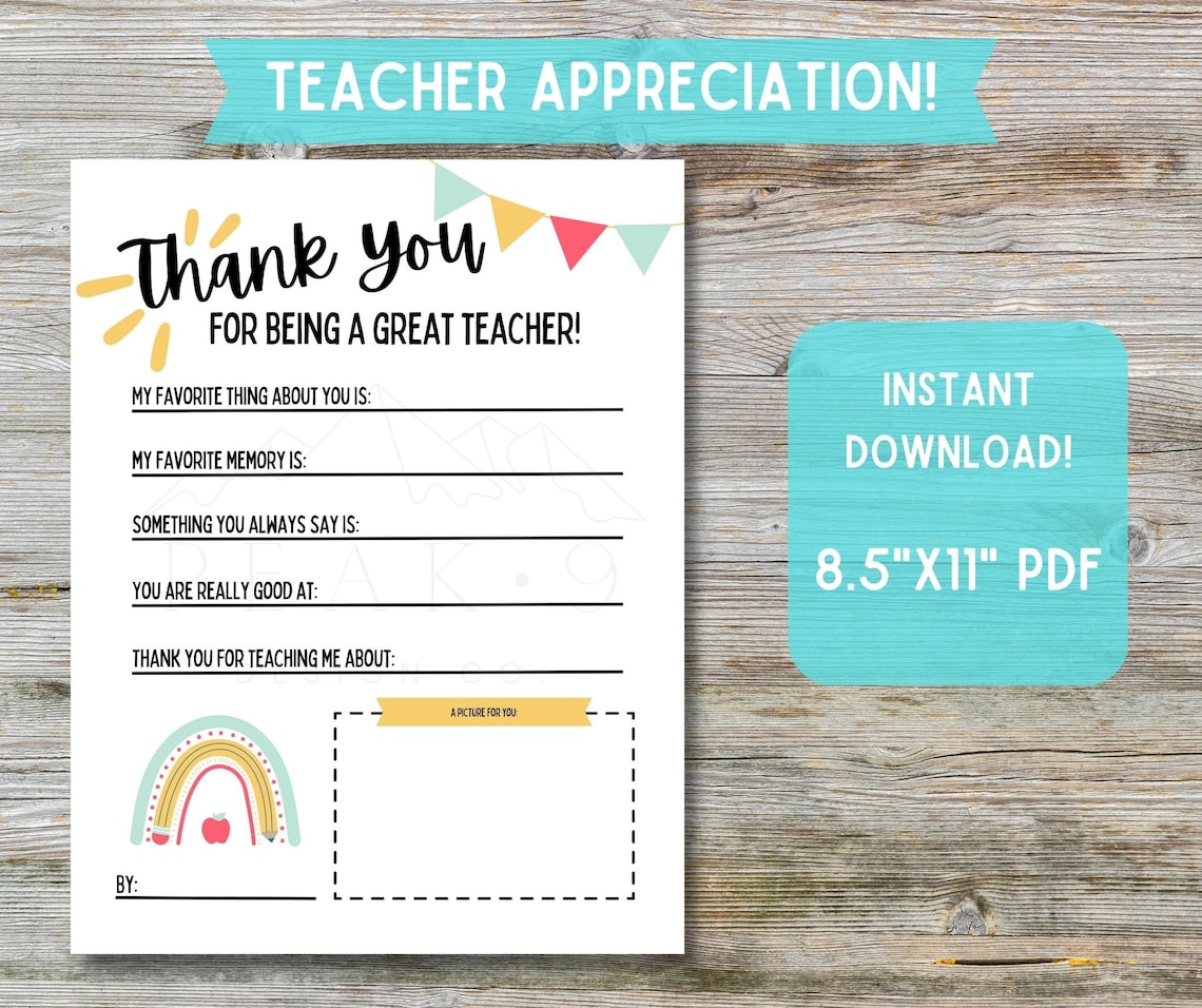 Teacher Appreciation Printable | Teacher Appreciation Week | Teacher ...