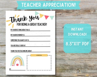 End of Year Letter to Teacher Letter to Teacher (Download Now) - Etsy