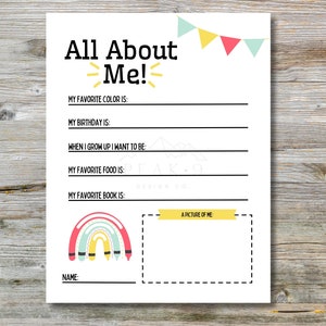 First Day of School Questionnaire | Back to School Printable | All ...