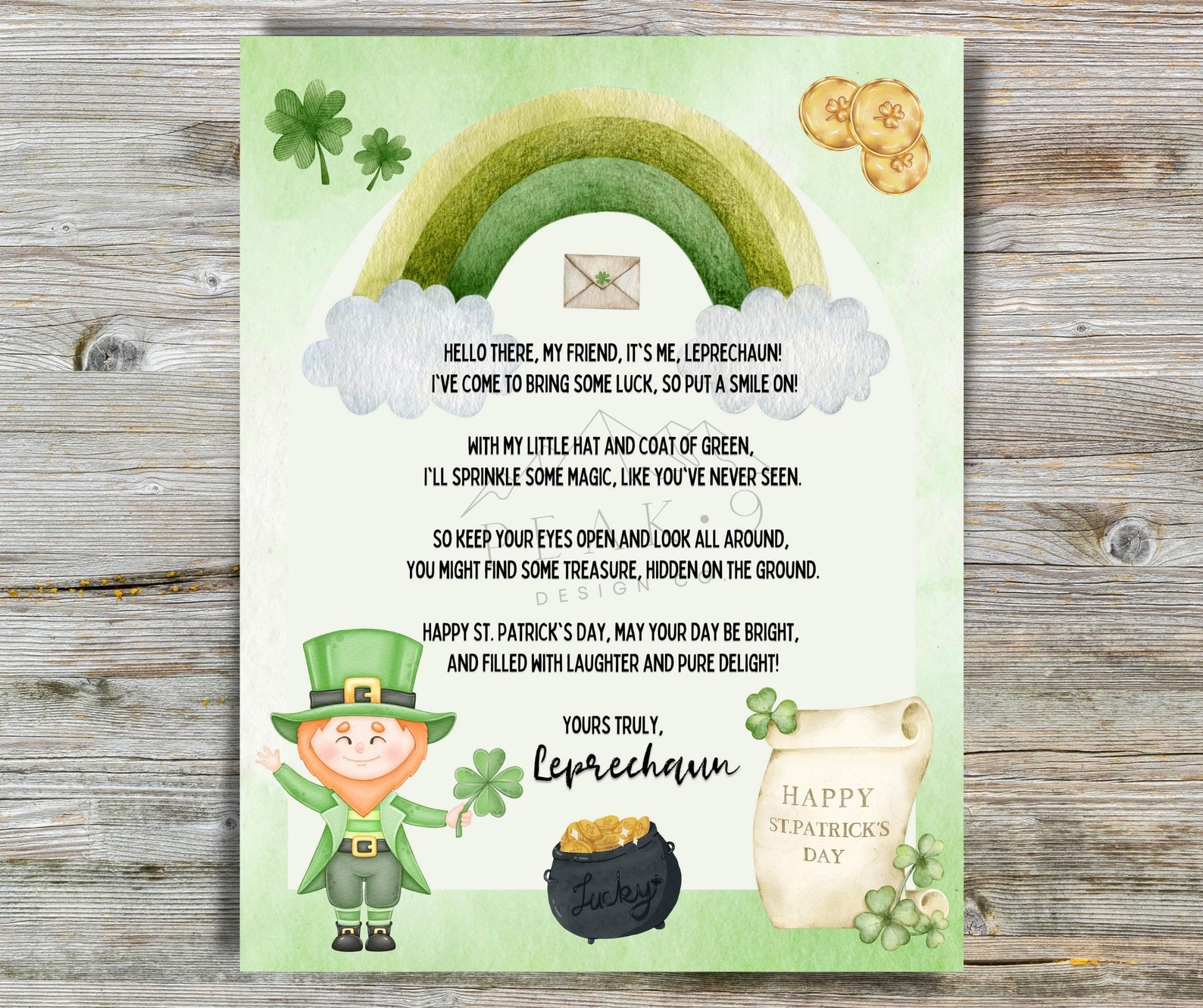 Leprechaun Letter to Child | St. Patrick's Day Printable (PDF) - Etsy