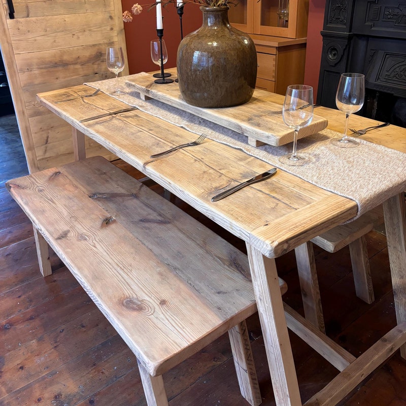 Rustic Wood Dining Table - Etsy